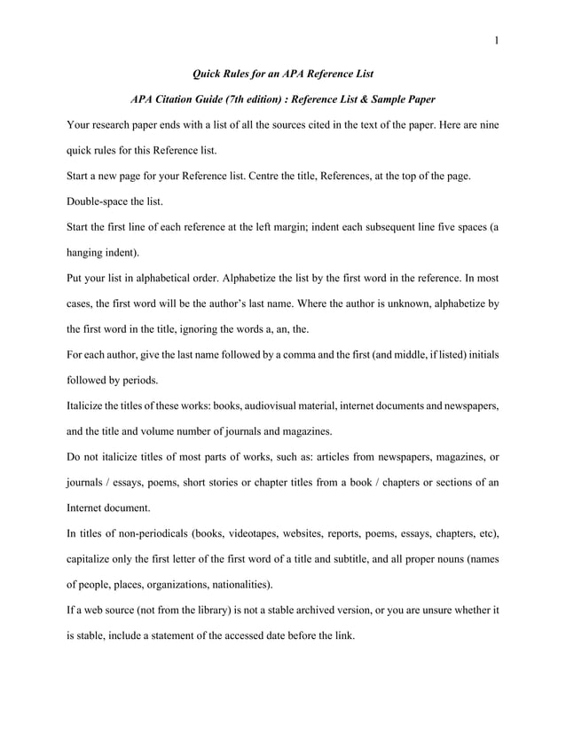 Apa citation guide (7th edition) reference list & sample paper | PDF