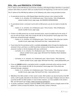 Apa citationhandout | PDF | Search | Internet