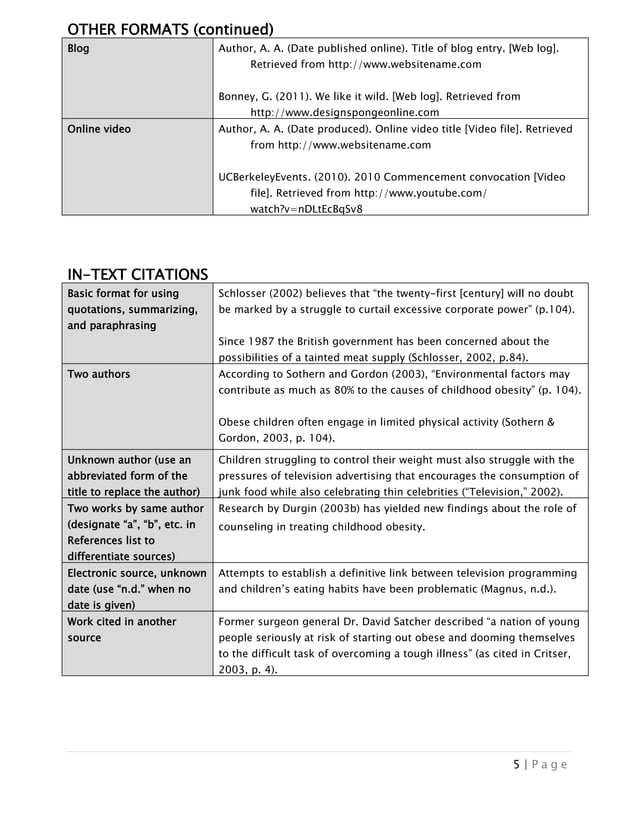 Apa citationhandout | PDF | Search | Internet