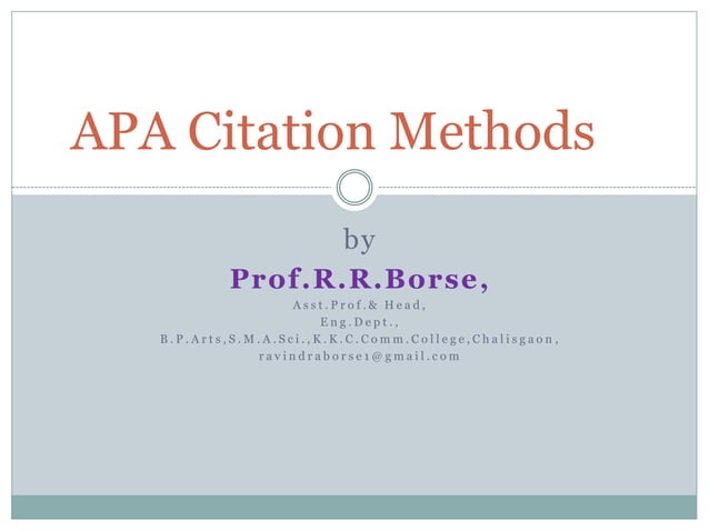 APA Style/ Citation Method | PPT | Resume Writing and Advice | Job Search