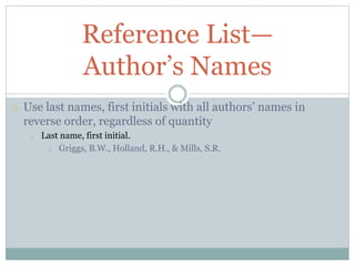 APA Style/ Citation Method | PPT