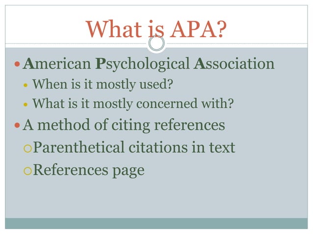 APA Style/ Citation Method | PPT | Resume Writing and Advice | Job Search