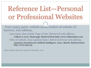 APA Style/ Citation Method | PPT