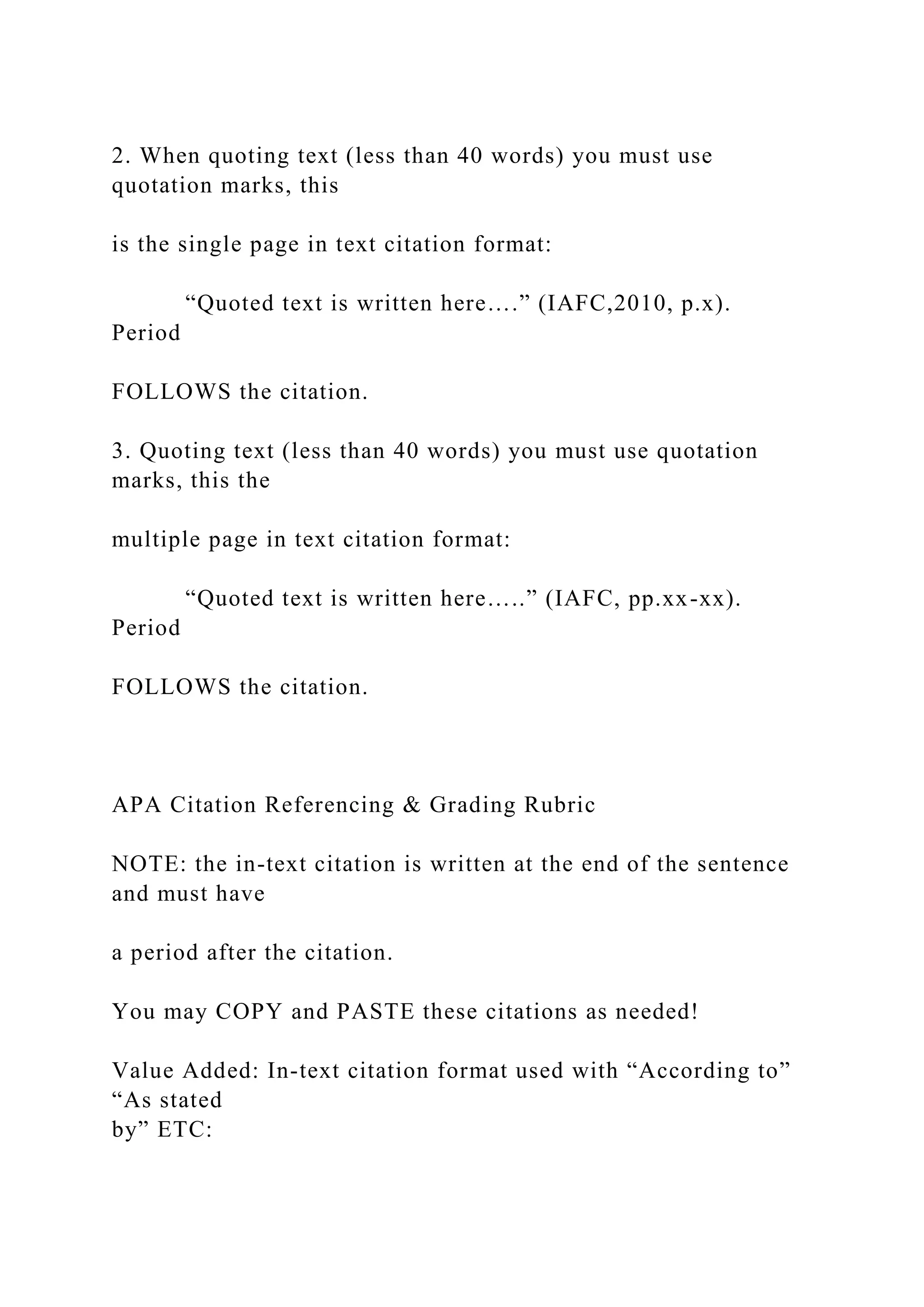 APA Citation Referencing & Grading Rubric Value Added C.docx