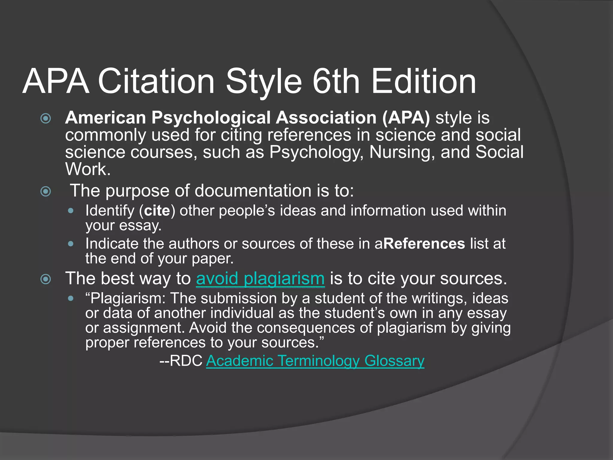 Apa citation style 6th edition | PPTX