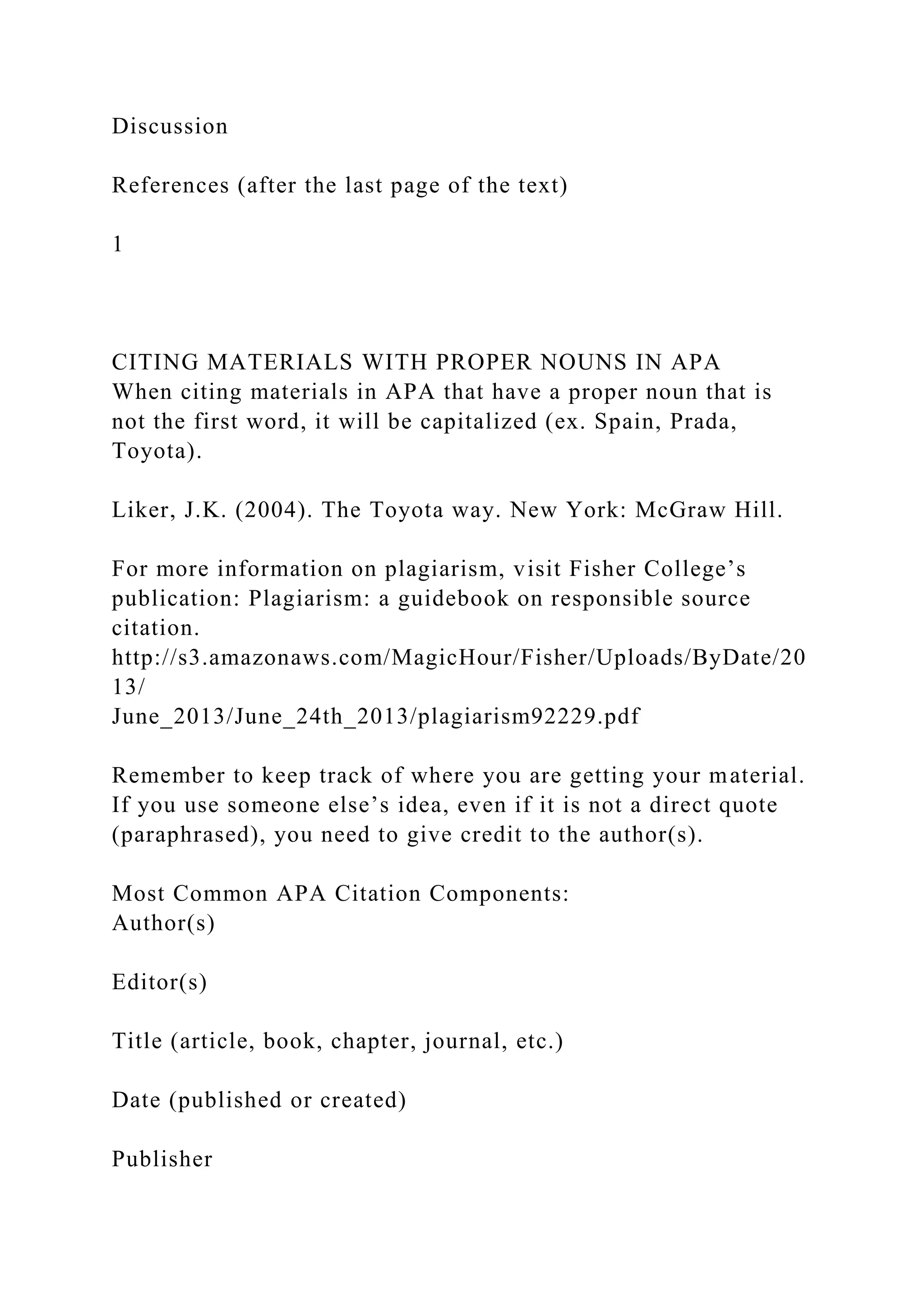 APA CITATION &STYLE GUIDE Many Fisher College profes.docx