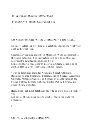 APA CITATION &STYLE GUIDE Many Fisher College profes.docx