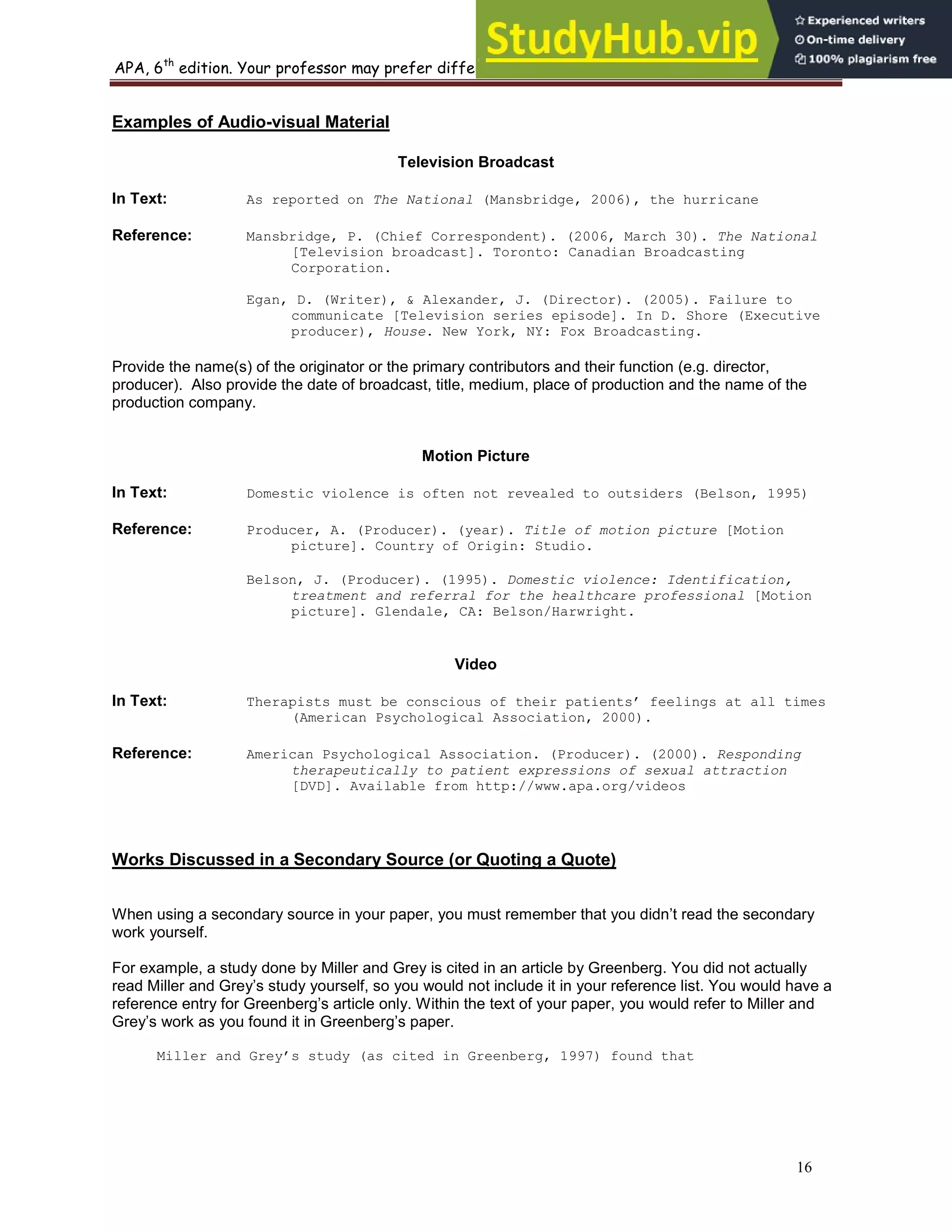 APA Citation Style Guide To Bibliographic Citation | PDF | Resume ...