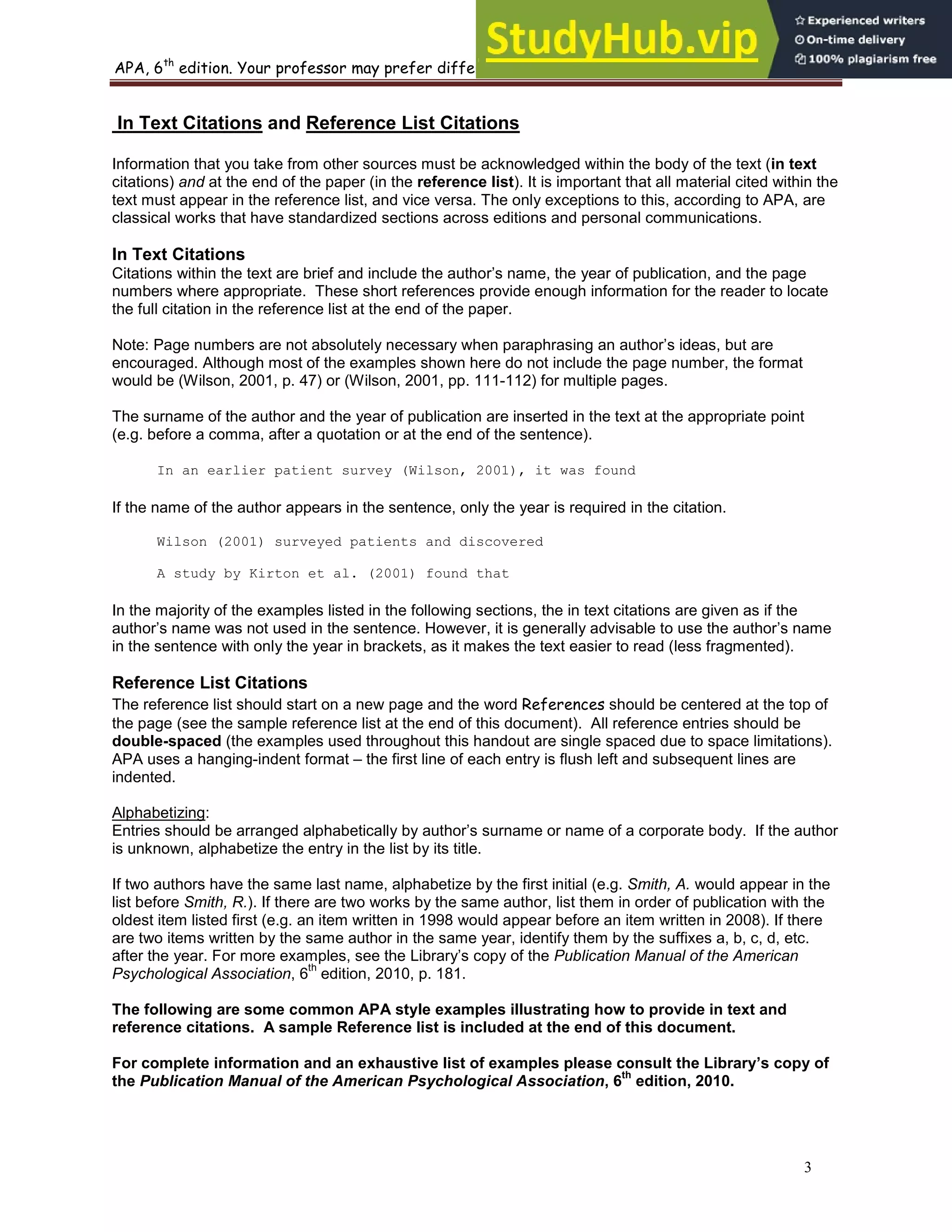 APA Citation Style Guide To Bibliographic Citation | PDF | Resume ...