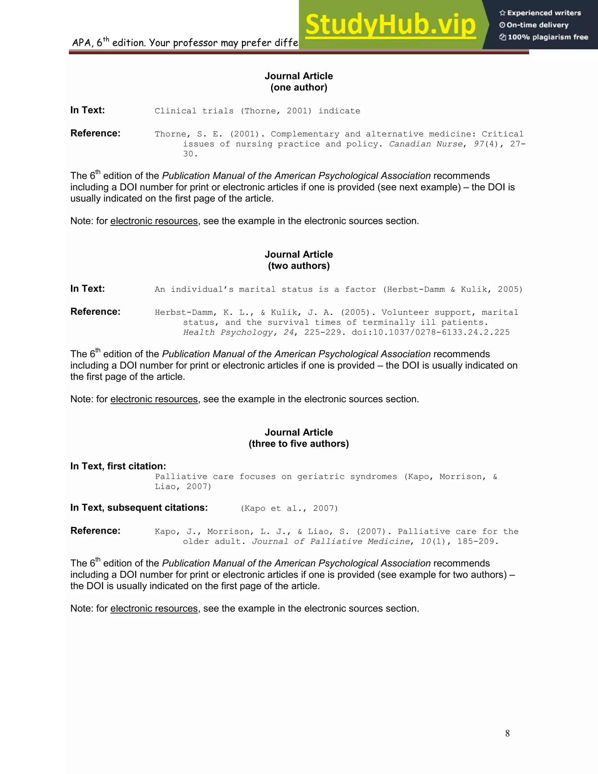 APA Citation Style Guide To Bibliographic Citation | PDF | Resume ...