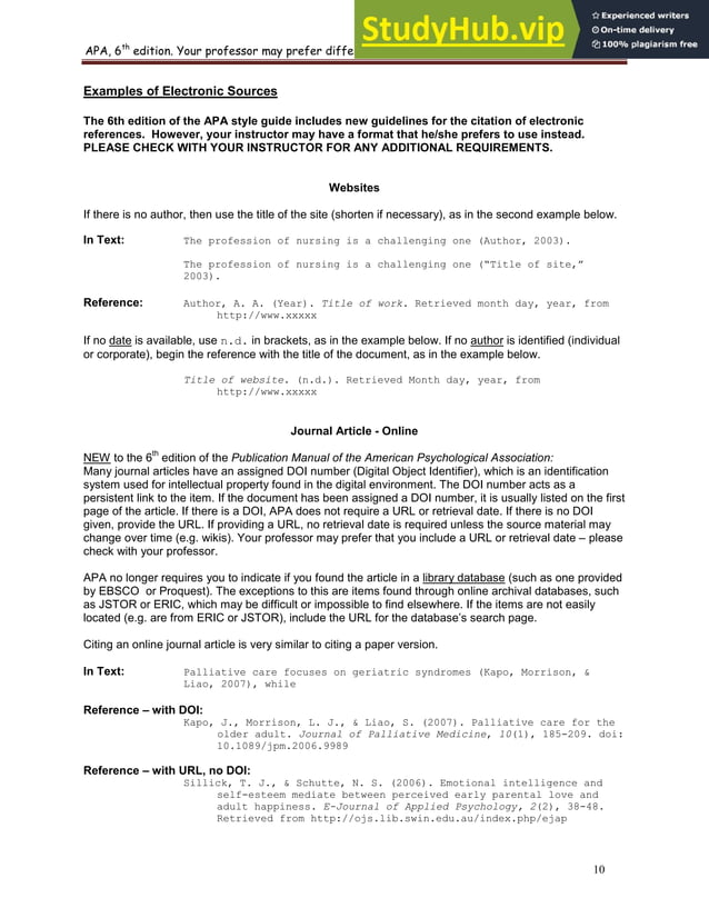 APA Citation Style Guide To Bibliographic Citation | PDF | Resume ...