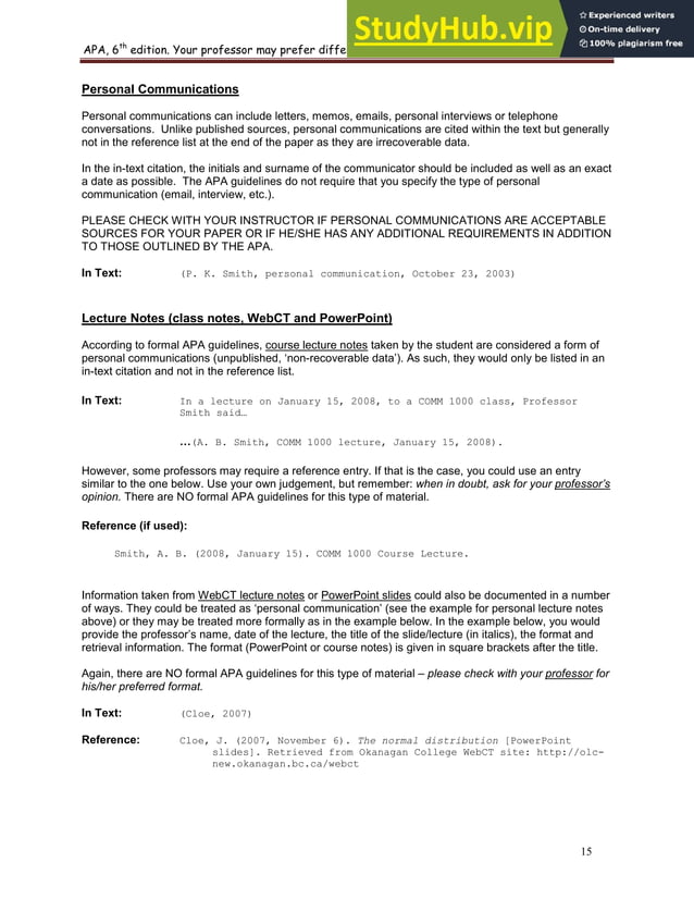 APA Citation Style Guide To Bibliographic Citation | PDF | Resume ...