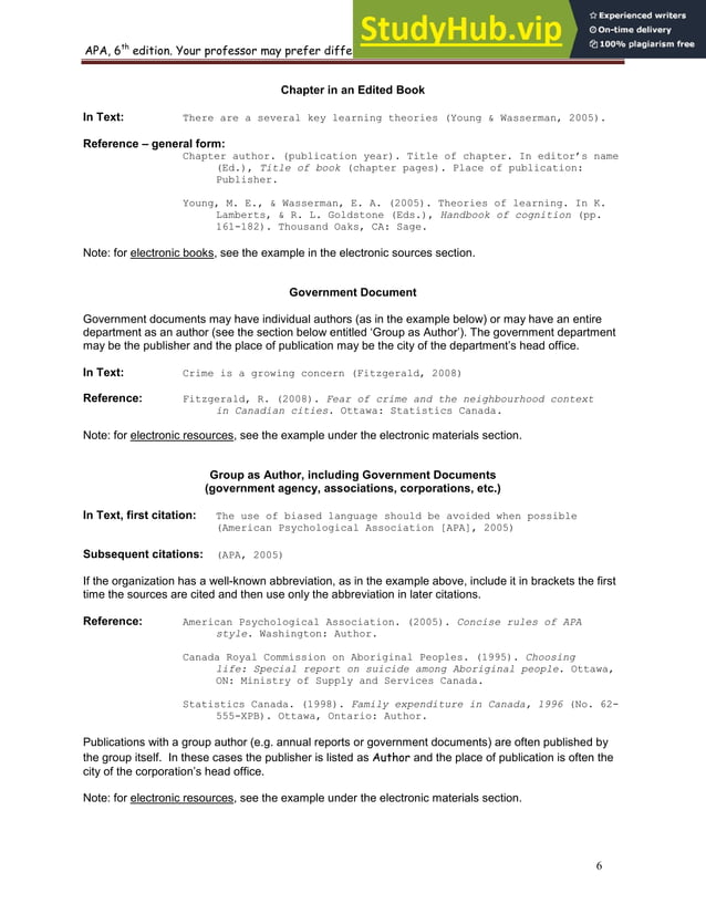 APA Citation Style Guide To Bibliographic Citation | PDF | Resume ...