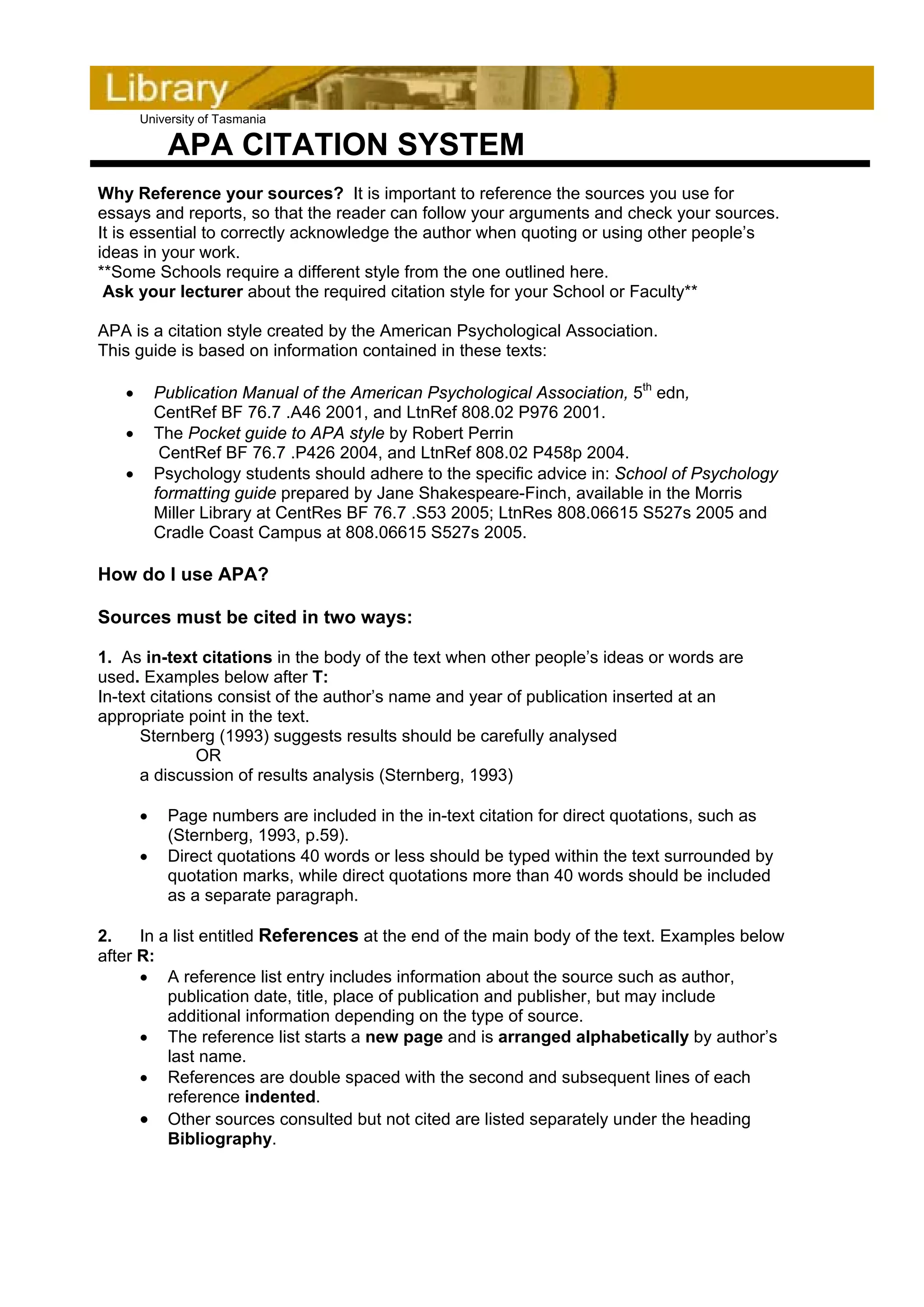 Apa citation system | PDF | Educational Assessment | Education