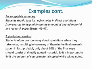 Apa citing, paraphrasing and quoting presentation | PPTX