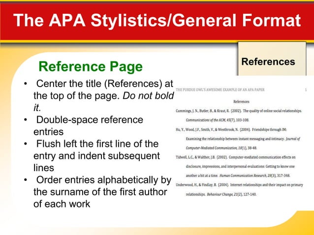 AMERICAN PSYCHOLOGICAL ASSOCIATION REFERENCING STYLE & CITATION | PPT
