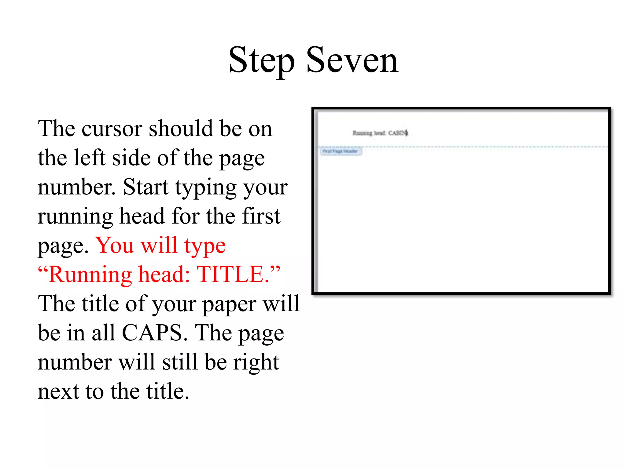 How to Create an APA Cover Page | PPTX
