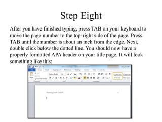 How to Create an APA Cover Page | PPTX