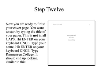 Apa Cover Page Format