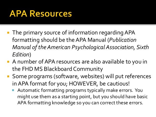 Apa Crash Course