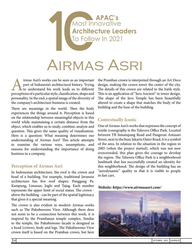 Apac's 10 most innovative architecture leaders to follow in 2021 | PDF