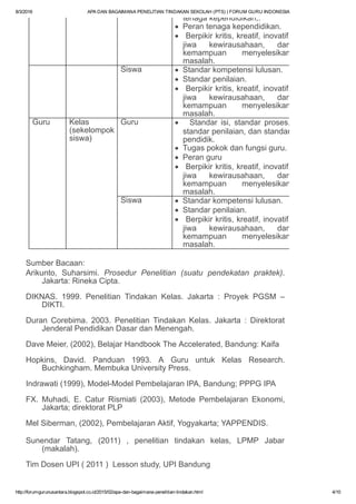 Apa dan bagaimana penelitian tindakan sekolah (pts) forum guru ...