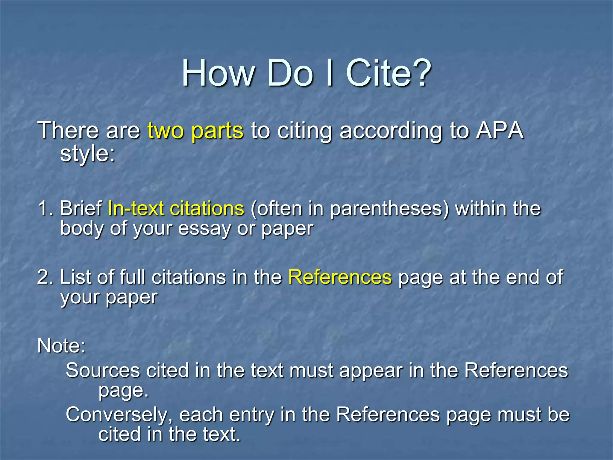 APA style | PPT