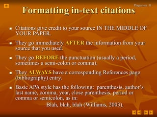 Plagiarism and Correct Documentation (Citing) | PPT