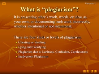 Plagiarism and Correct Documentation (Citing) | PPT