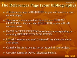 Plagiarism and Correct Documentation (Citing) | PPT