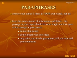 Plagiarism and Correct Documentation (Citing) | PPT
