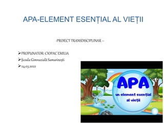 Apa element esențial al vietii prezentare | PPTX