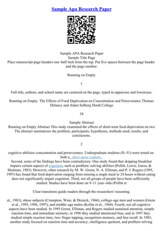 Apa Essay Paper | PDF