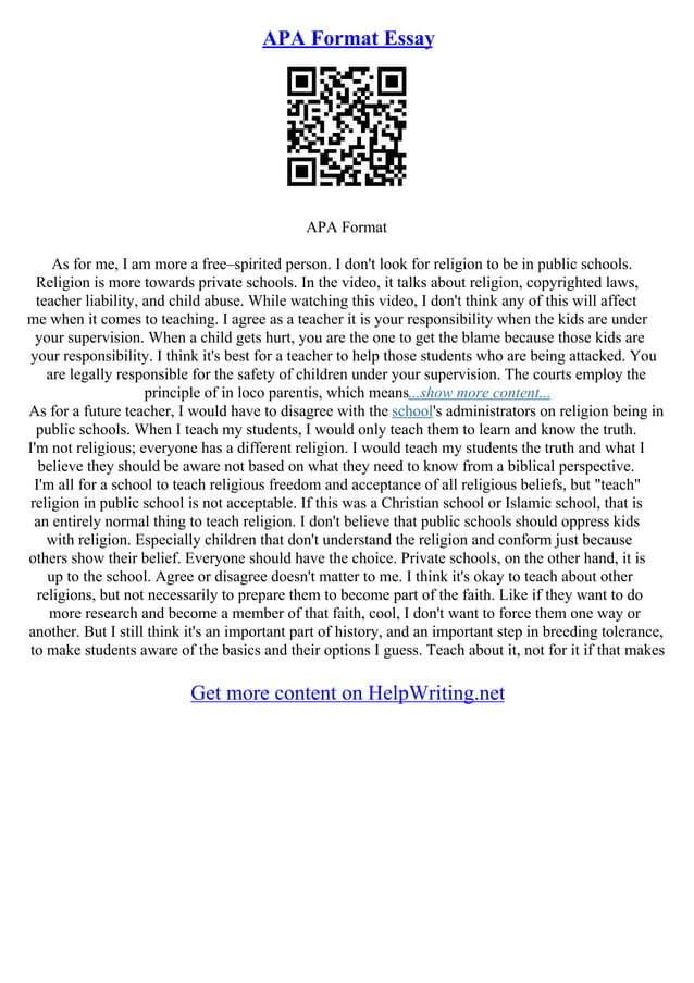 Apa Essay Paper | PDF