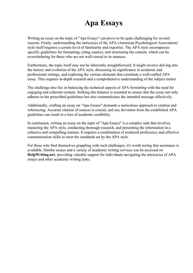 Apa Essays | PDF | Educational Assessment | Education