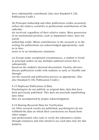APA Ethical Guidelines for Research8. Research and Publicati.docx