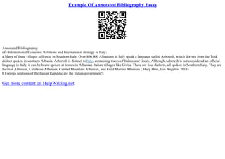 APA Example Of Annotated Bibliography | PDF | Children\'s Music | Music