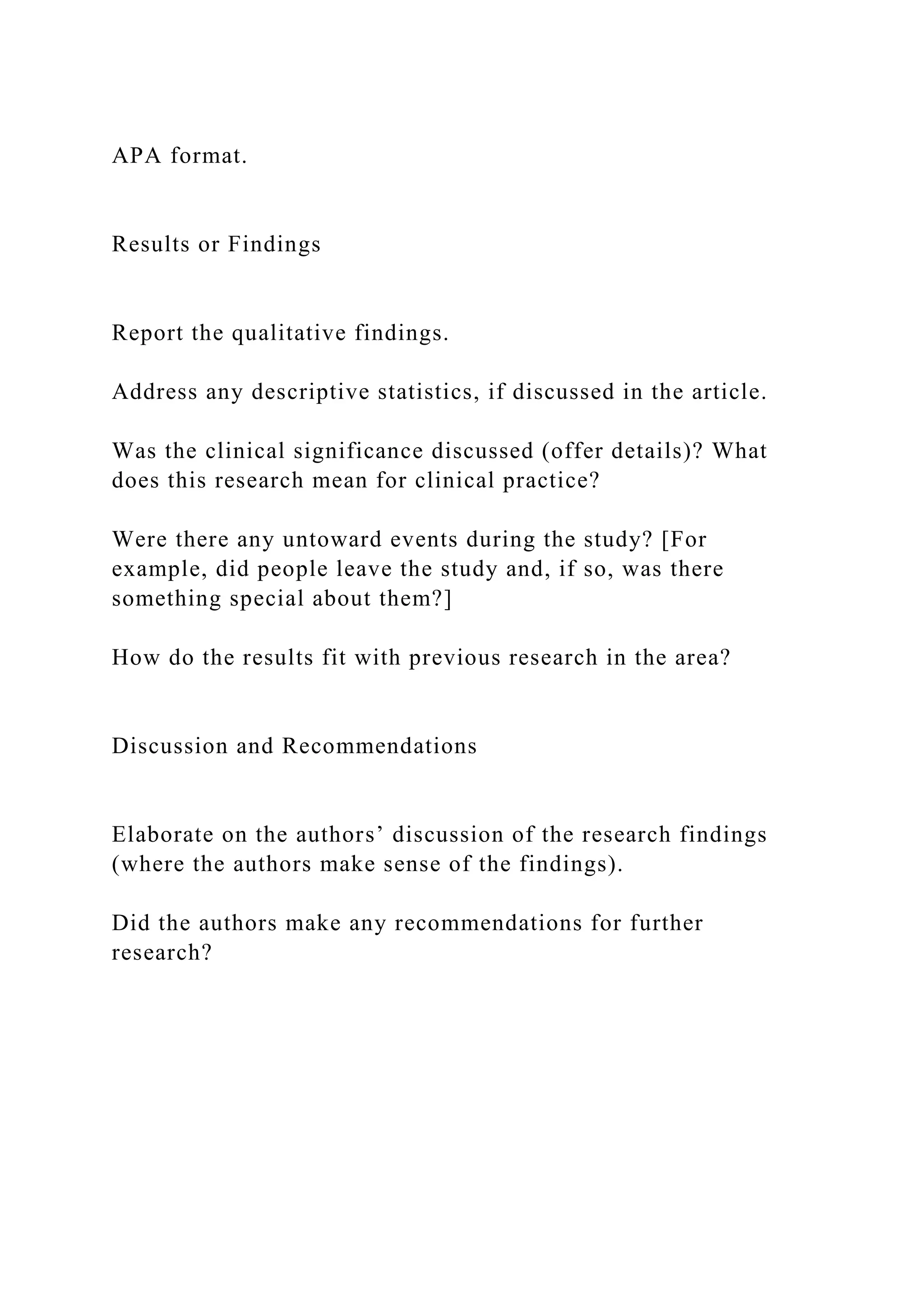 APA format.Results or FindingsReport the qualitative fin | DOCX ...