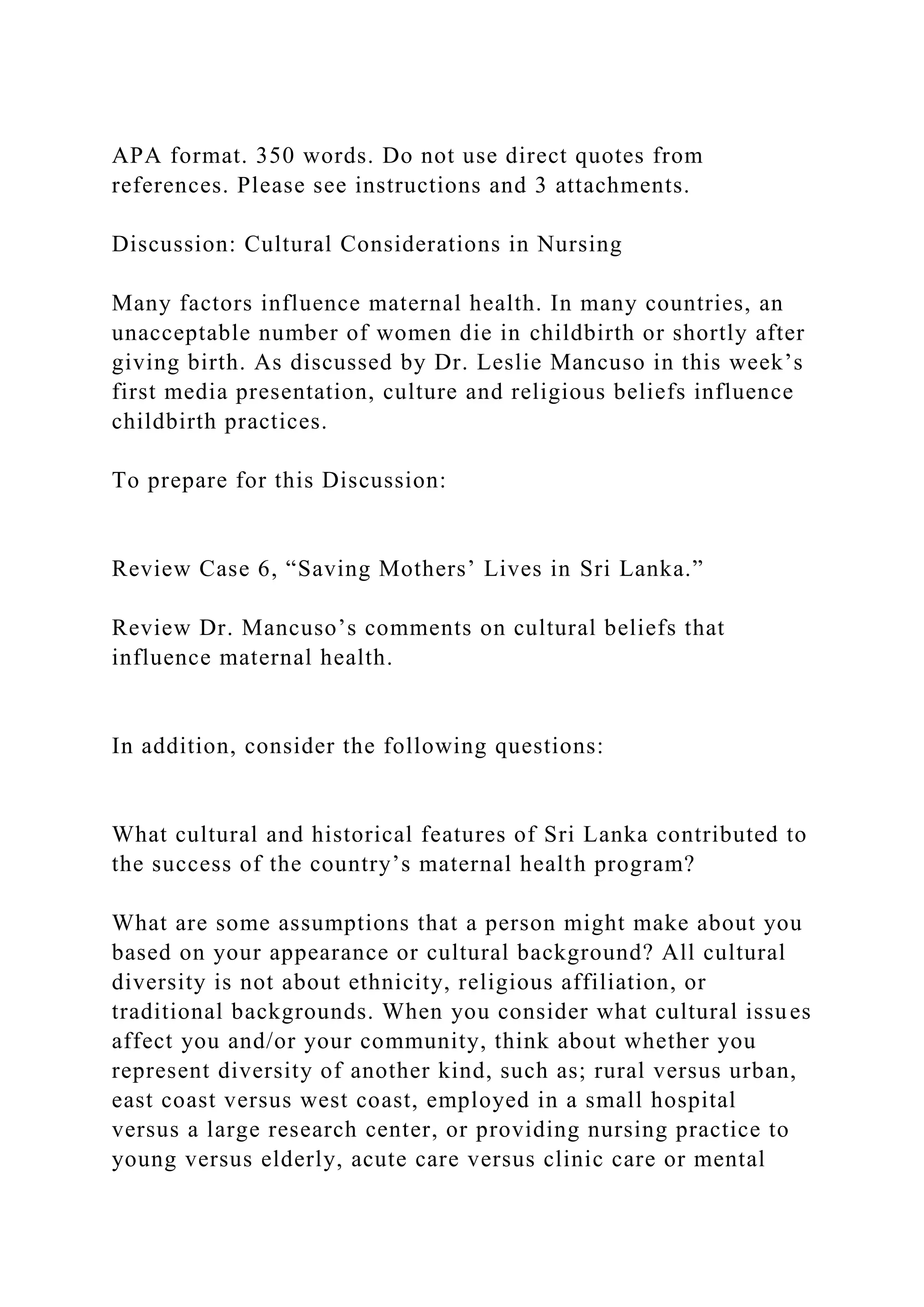 APA format. 350 words. Do not use direct quotes from references. Ple.docx