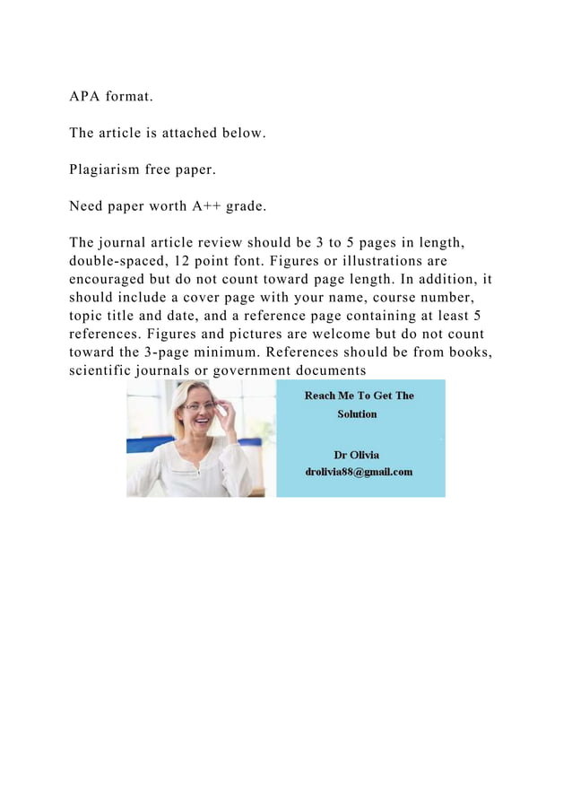 APA format.The article is attached below. Plagiarism free pa.docx