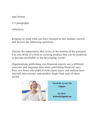 Apa format1-2 paragraphsreferencesKeeping in mind what.docx