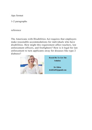 Apa format1-2 paragraphsreference The Americans with.docx