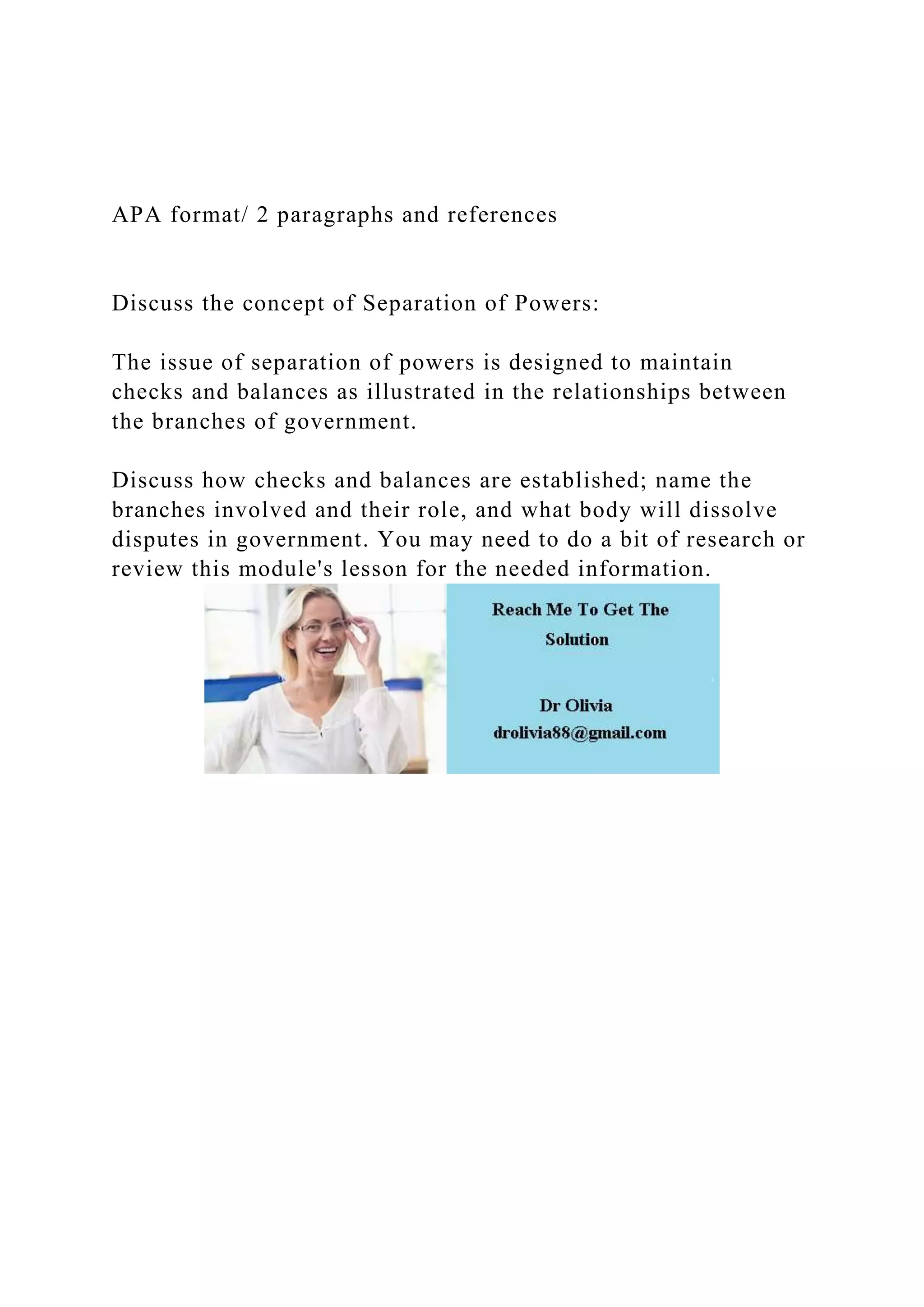 APA format 2 paragraphs and references Discuss the concep | DOCX