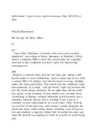 APA format 3 peer review article references Due 101218 at 5pm | PDF