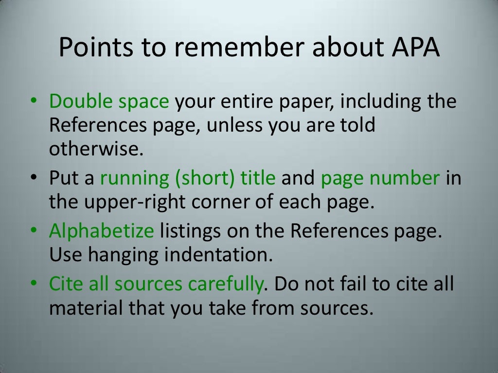 Apa format 6th ed