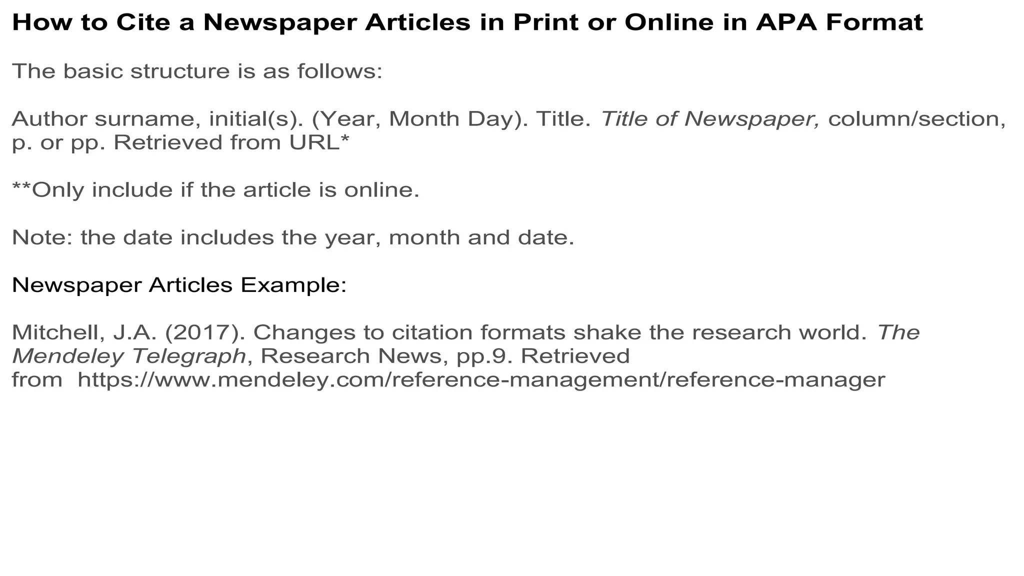 APA Format Citation Guide to undergraduates | PPTX