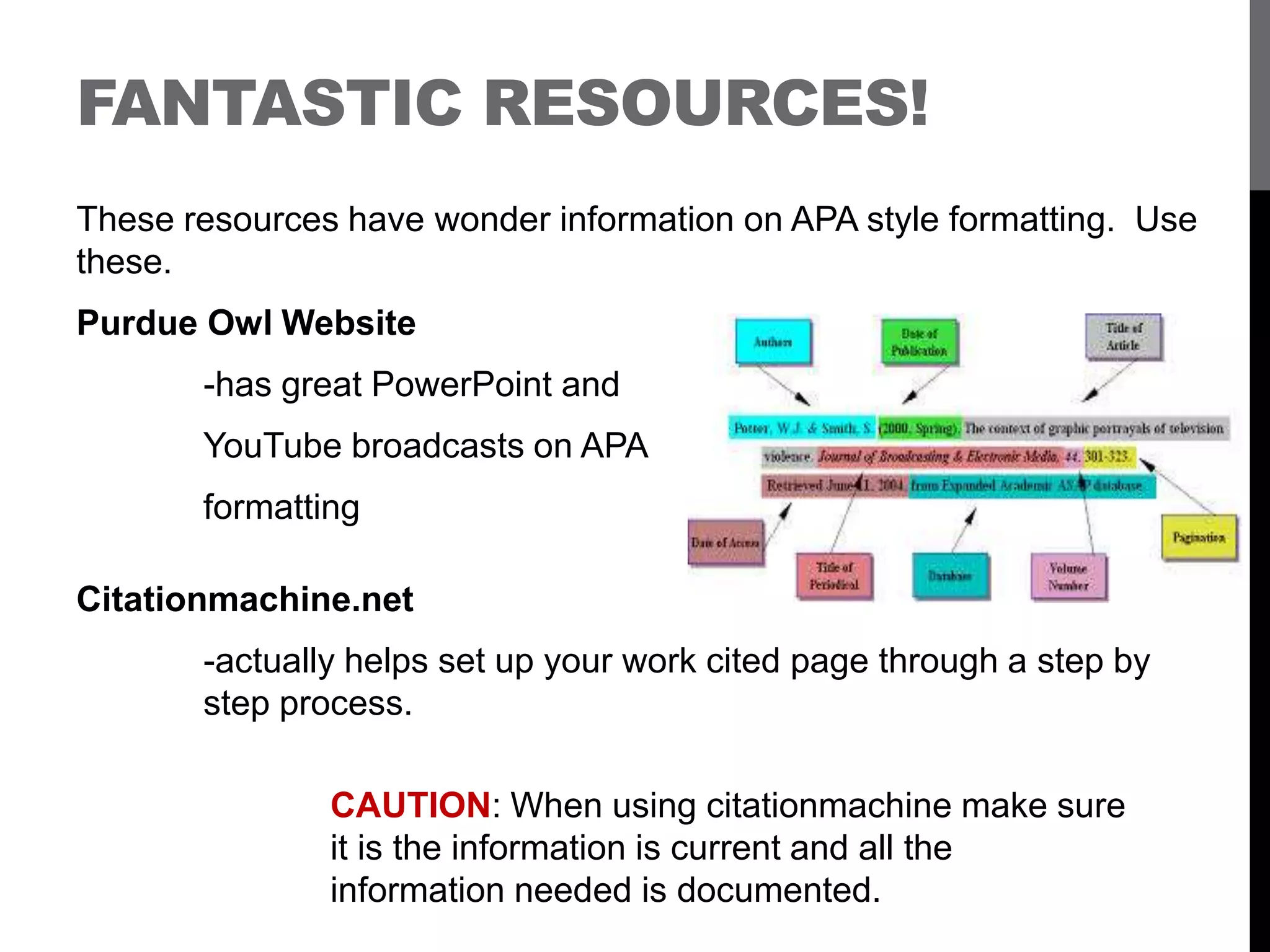 Apa format style power point | PPTX | Homework and Study | Education