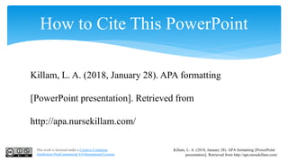 Apa formatting (Overview and basic formatting) | PPT