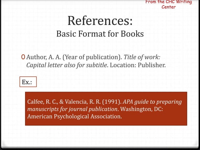 The Basics of APA Formatting The Basics of APA Formatting | PPT
