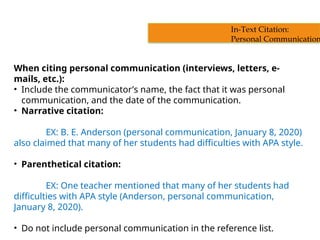 APA Formatting and Style Guide - in-text | PPTX